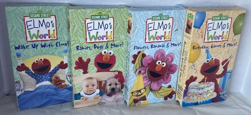 Lot Elmo's World 4 VHS Wake Up With Elmo! Baby & Dogs, Flowers ...