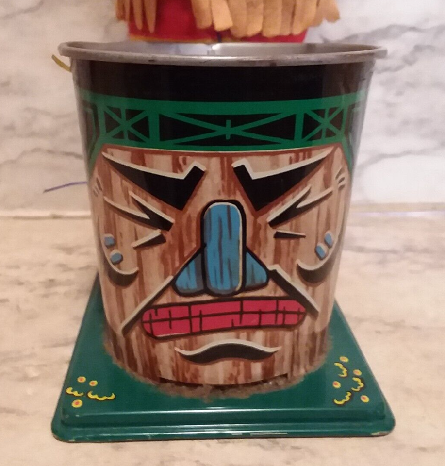 Vntg Marx NUTTY MAD Indian Drummer Battery Tin Litho Mechanical Toy ...
