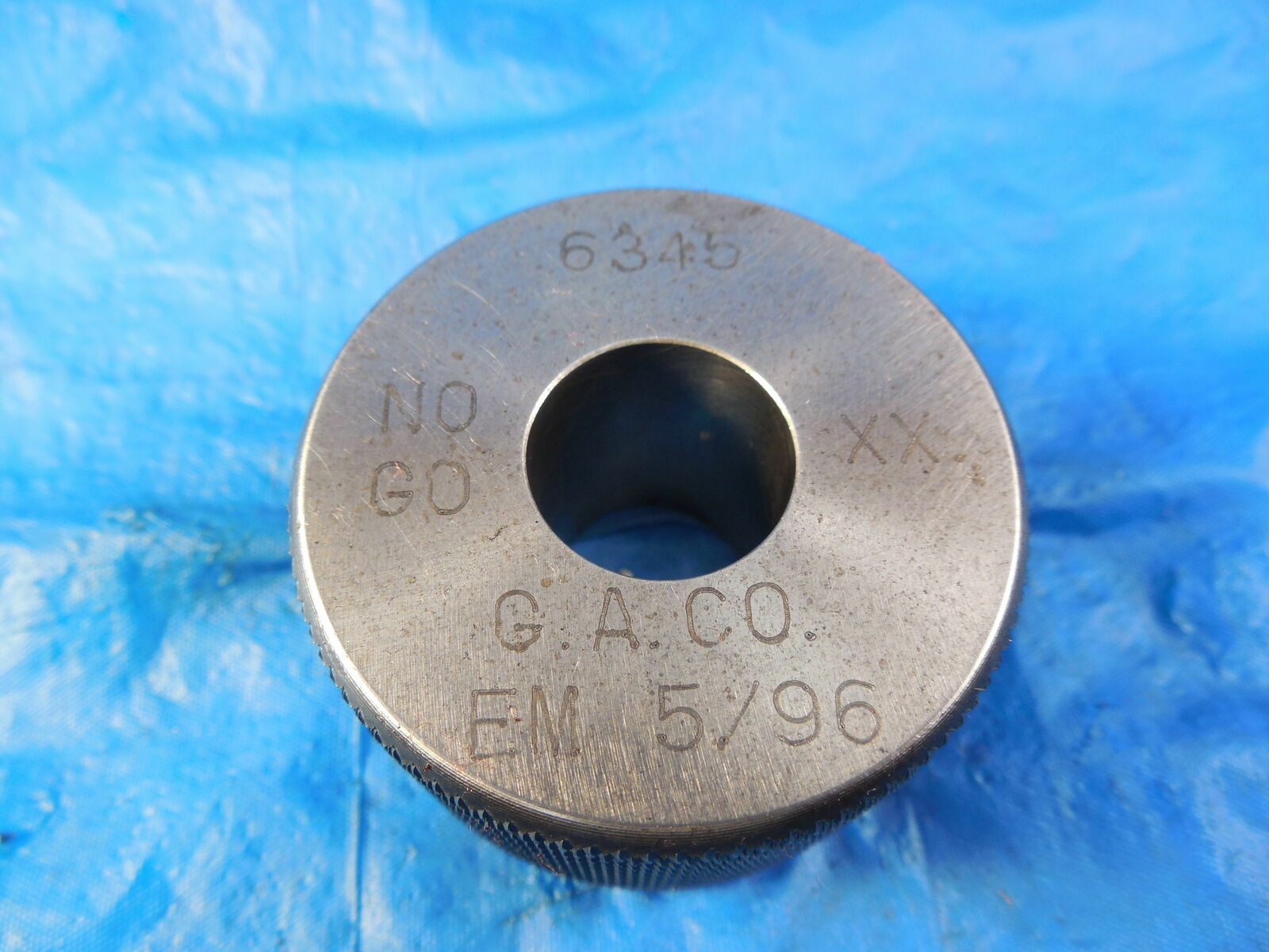 GACO .6345 DIA. CLASS XX PLAIN BORE RING GAGE NO GO OVERSIZE .6250 ...