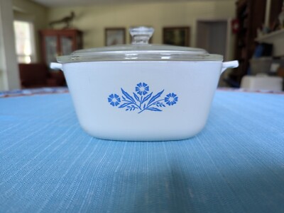 EXTREMELY RARE Vintage Pyrex Corning Wear Blue Cornflower Corningwear ...
