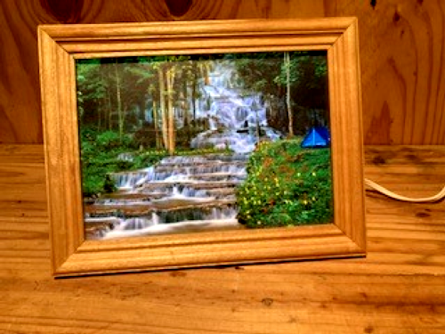 Vintage light up waterfall frame, wood frame, plug in light up frame ...
