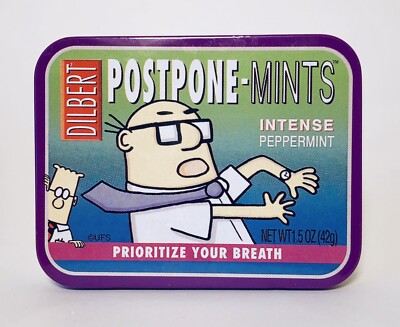 Vintage 2005 Ragold Dilbert POSTPONE-MINTS Candy Tin Box Container ...