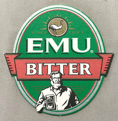 EMU BITTER BEER 🍺 BEER COASTER ~ single sided | eBay Australia