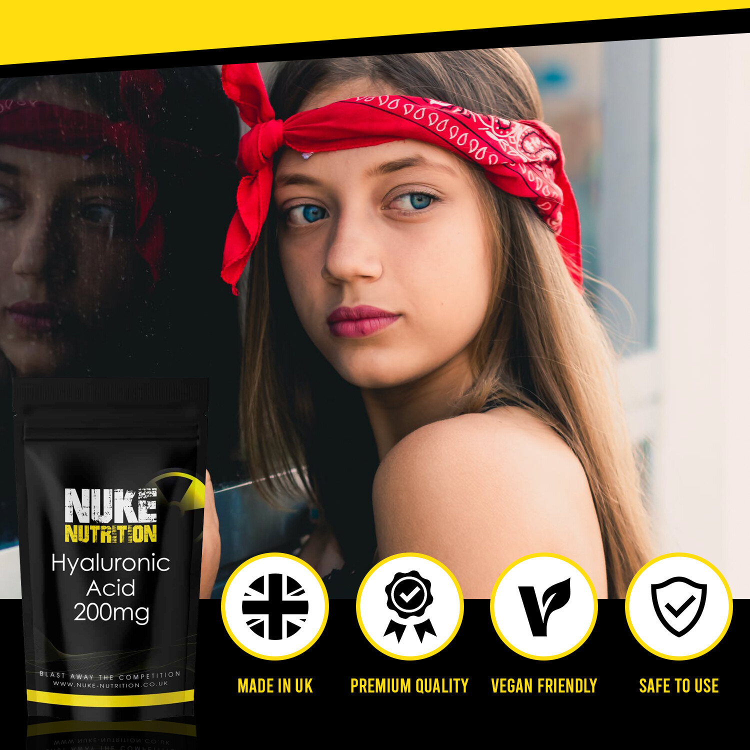 Nuke Nutrition Hyaluronic Acid Capsules 200mg Skin Care Anti Aging - 60 ...