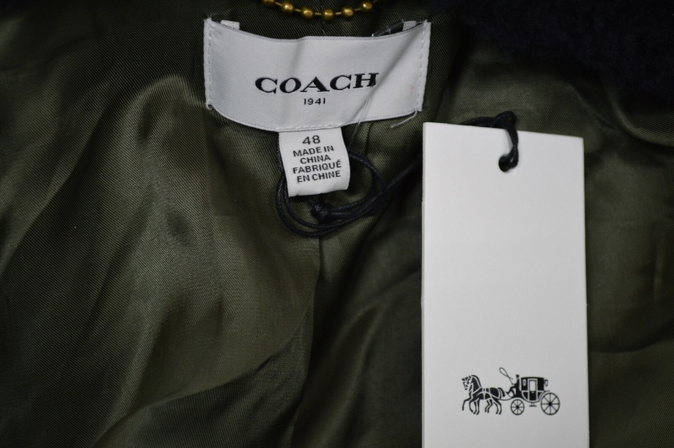 NEW Coach Men's Wool Mariner Pea Coat Navy Blue MEN'S Size 48 86636 | eBay