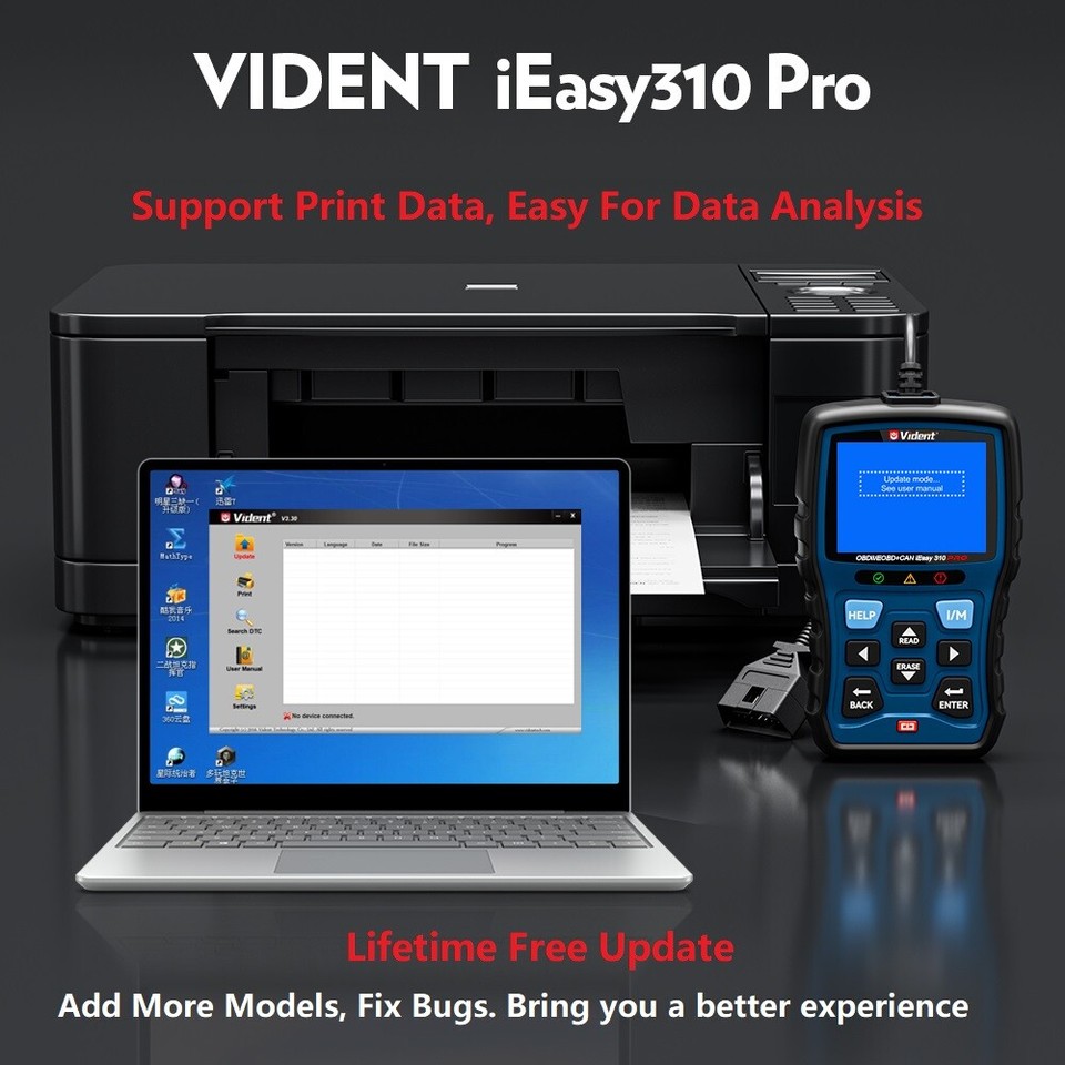 Vident 310Pro OBD2 Scanner Code Reader Check Engine Fault Car ...