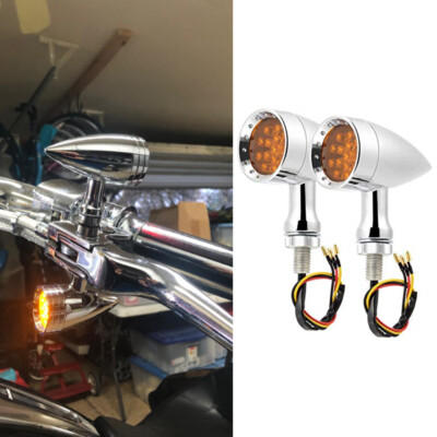 Chrome Motorcycle LED Turn Signal Blinker Lights For Harley Street ...