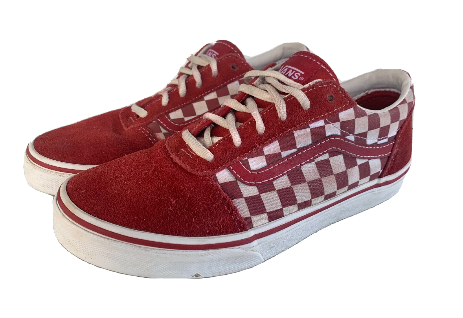 VANS off the wall SZ 4 MEN/SZ 5.5 WOMEN SHOE Racing RED WHITE CHECK ...