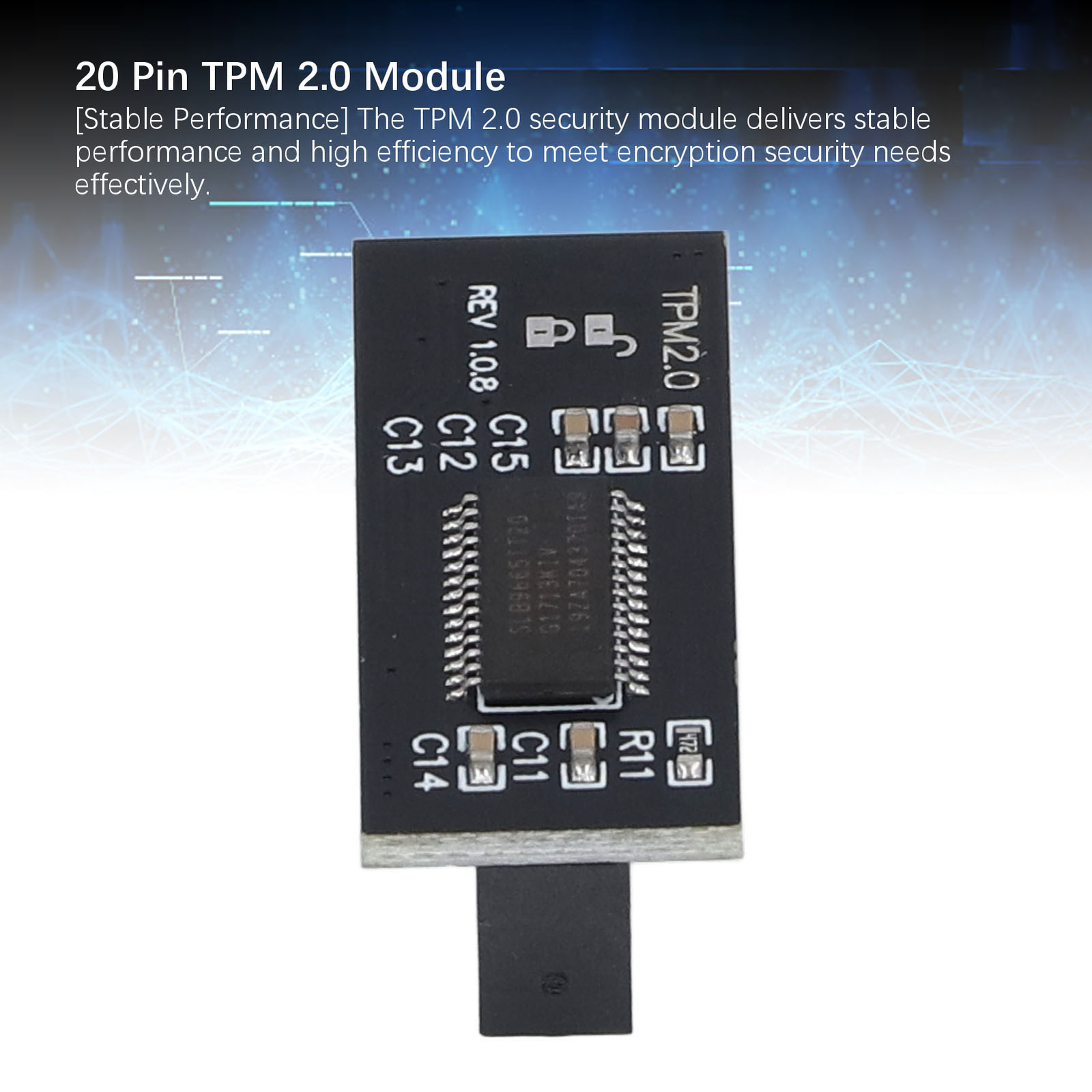 TPM 2.0 Module 20 Pin LPC Interface Encrypted Trusted Platform Module ...