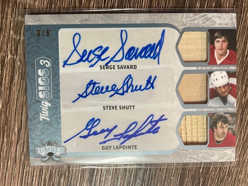 SERGE SAVARD STEVE SHUTT GUY LAPOINTE 2021-22 Leaf Lumber Twig Sigs 3 ...