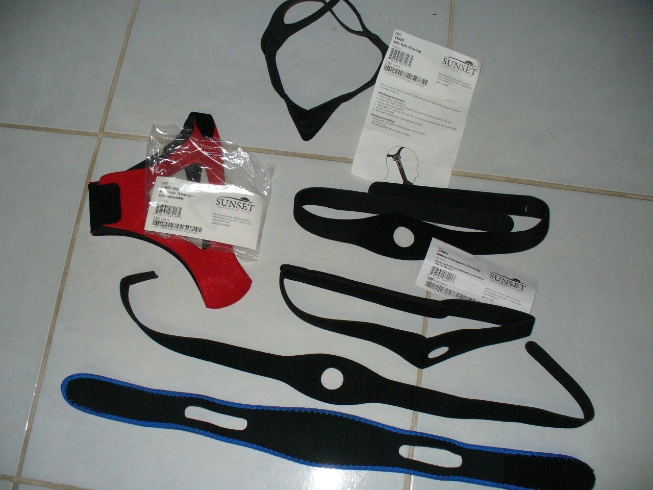 LOT 6 ASSORTED ANTI SNORE CHIN STRAPS CPAP CS025 HALO CS007-ADJ RUBY ...