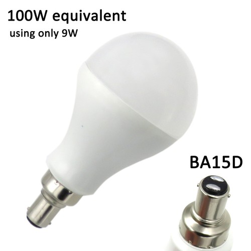 9W LED Bulb BA15D Base Globe Light Lamp 100W Equivalent AC85-265V/AC/DC ...