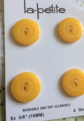 Yellow Buttons 16mm X 4 New | eBay UK