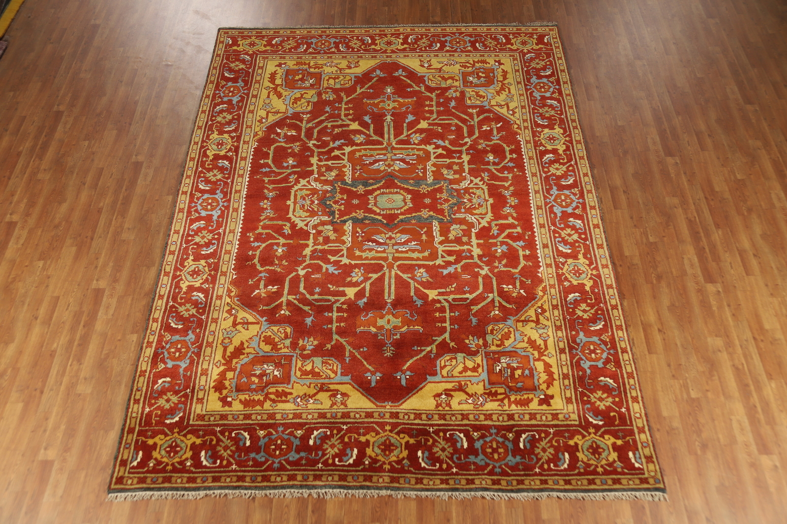Exquisite Traditional Hand-Knotted Heriz Serapi Indian Living Room Wool ...