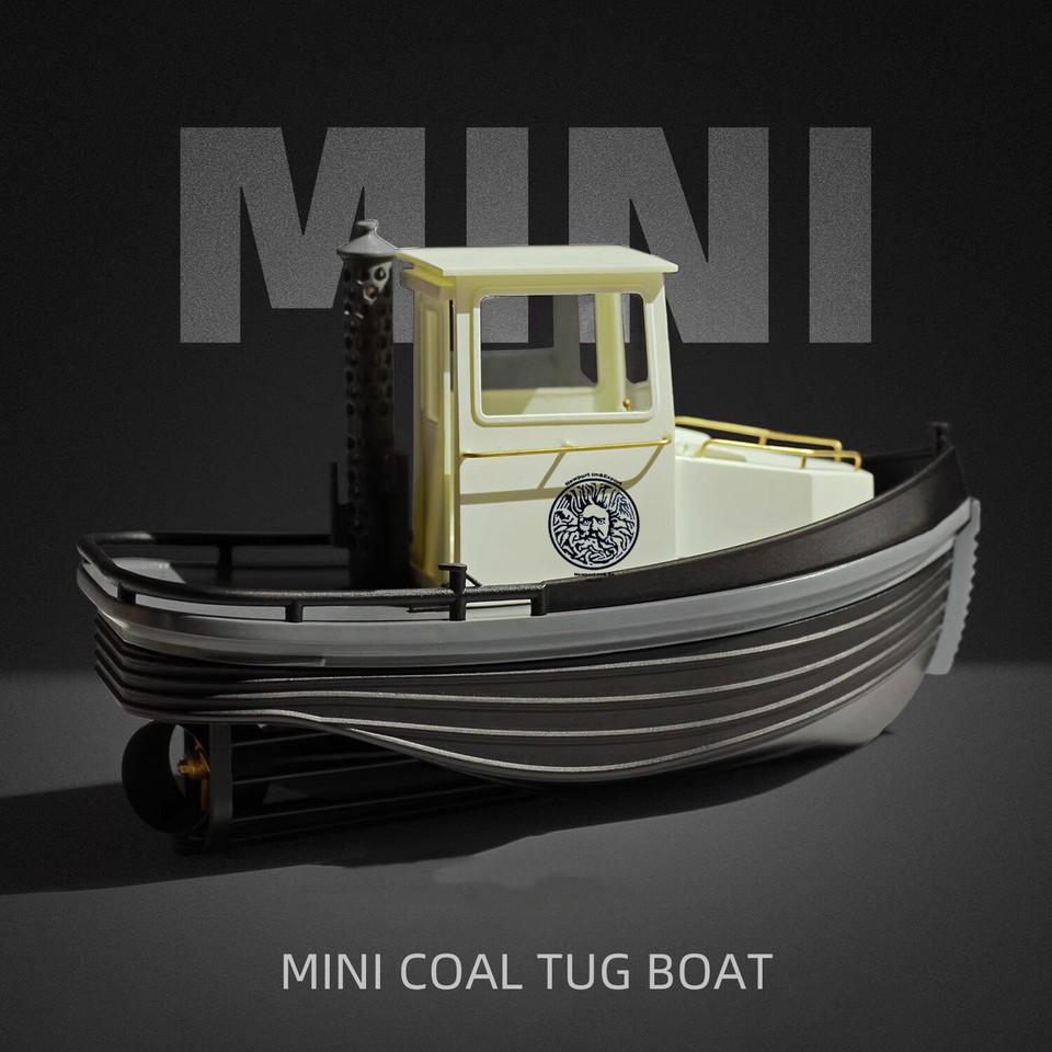 Harbor Micro Mini Coal Tug Boat Scale 1:18 180mm 7" RC Model Ship Kit ...