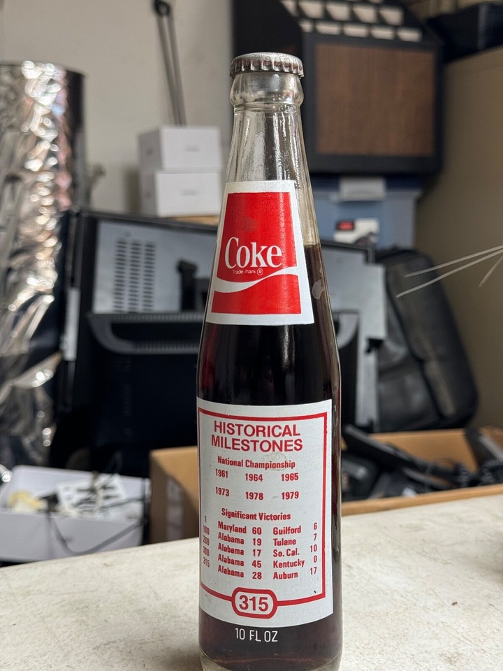 Vintage Paul "Bear" Bryant 10oz Coke bottle | eBay