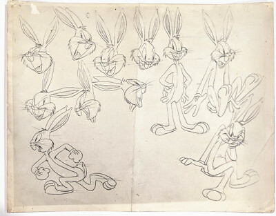Rare Bugs Bunny Model Sheet Looney Tunes Warner Brothers 1943 | eBay