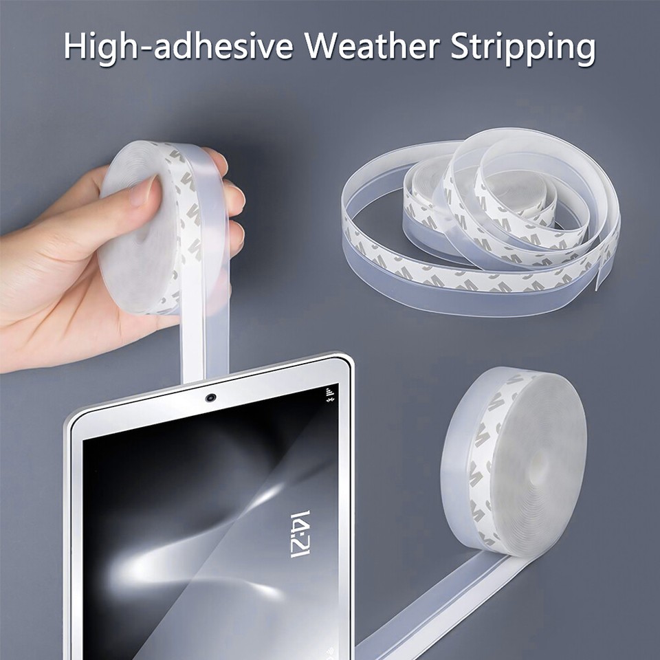 5M Door Seal Strip Weather Stripping Self Adhesive Bottom Sweep Stopper ...