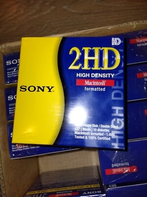 Sony Micro Floppy Disk 2HD 3.5" 1.4 MB 10 Disks Macintosh Formatted NEW ...