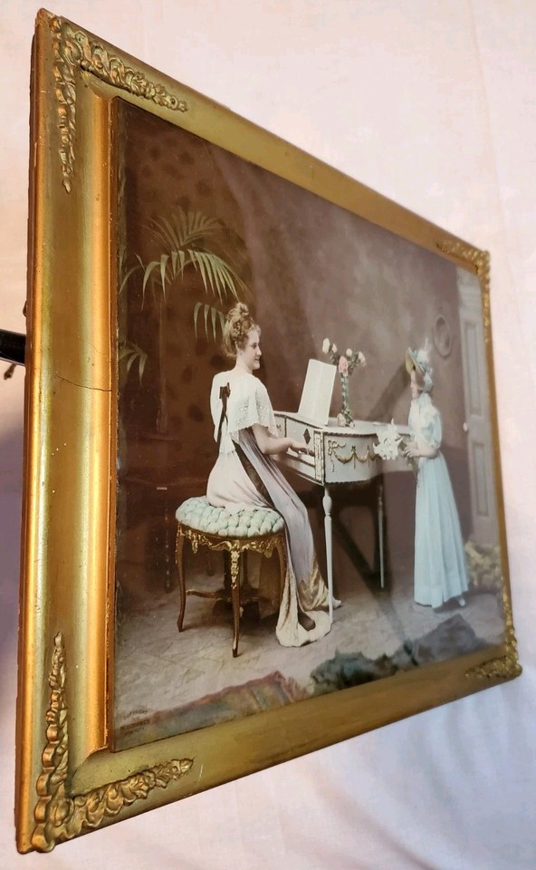 THE ULLMAN MFG CO New York 1898 Color 11x13" Print Girl Play Piano ...