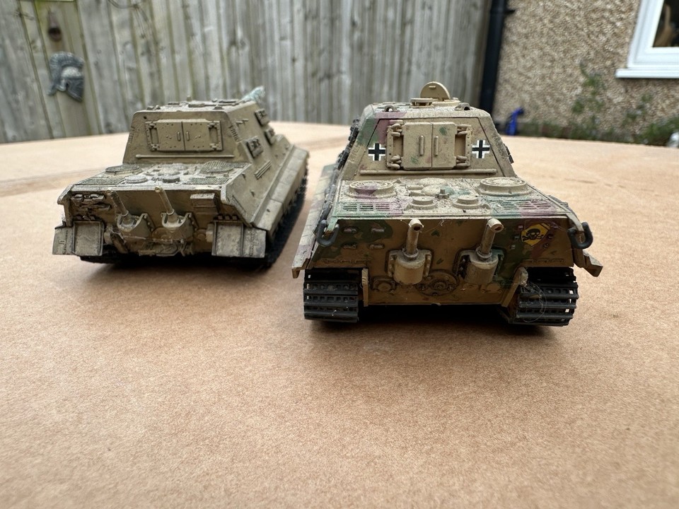 1/72nd 2x vintage WWII German Jagdtiger tank destroyer models painted ...