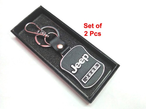 Faux Leather Metallic Hook Keychain Keyring Set fit for Willys Jeep ...