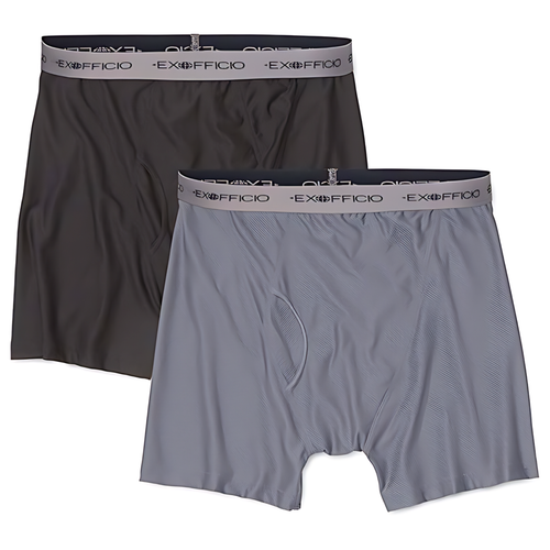 ExOfficio Give-N-Go Men's Boxer Briefs 2 Pack, Granite/Black, 2XL, New ...
