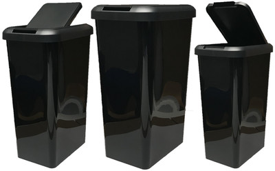 45 Litre BLACK Kitchen Bin Rubbish Waste Dustbin Rectangle Plastic | eBay