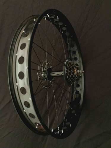 26x4.0'' Fat Bike Kit Black Hollow Rim Rear Wheel 195mm Open Size Disc ...