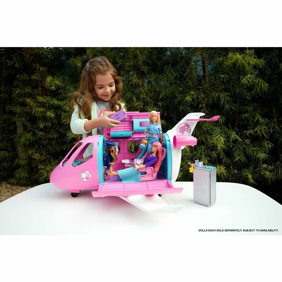 Barbie Dreamplane Jet Transforming Playset with 15+ Accessories GDG76 ...