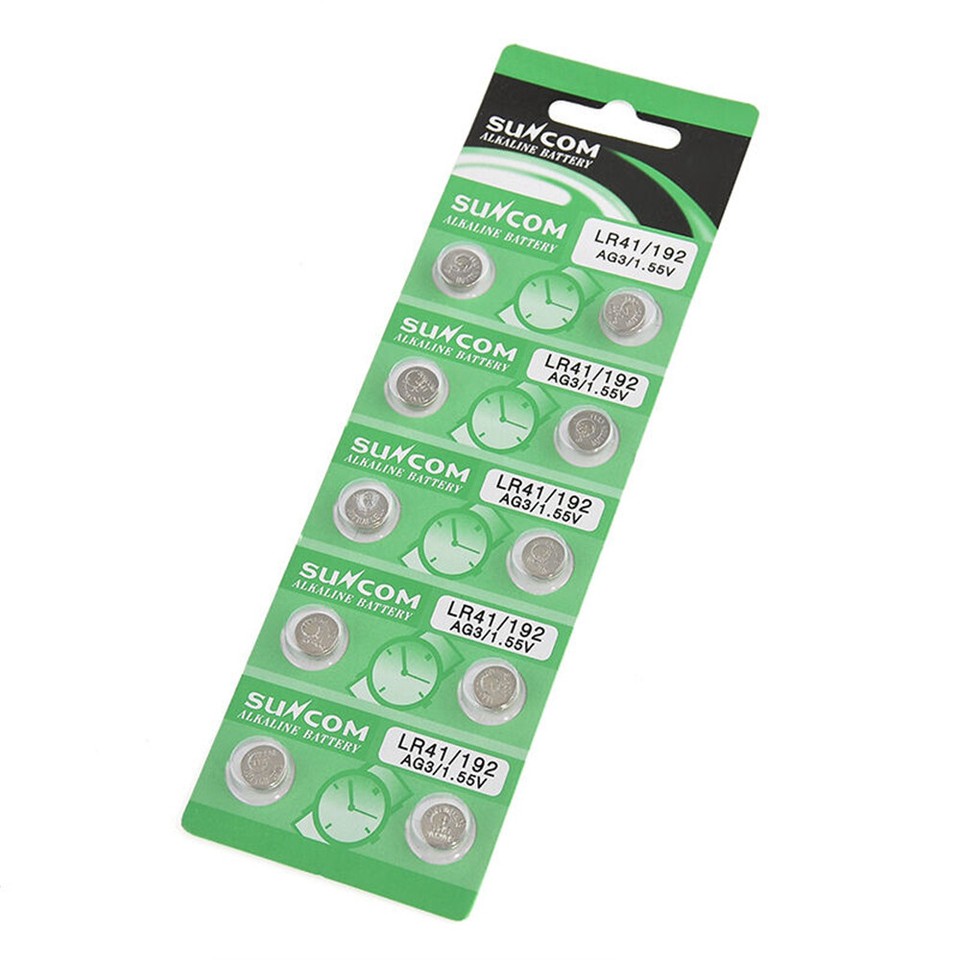 10* 1.55V AG3 SG3 LR41/192 Alkaline Coin Button Cell Batteries For Toy ...