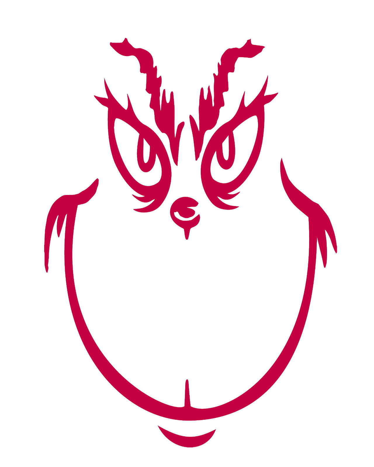 Grinch Face! Die Cut Decal Calendared Vinyl, Various colors and sizes ...