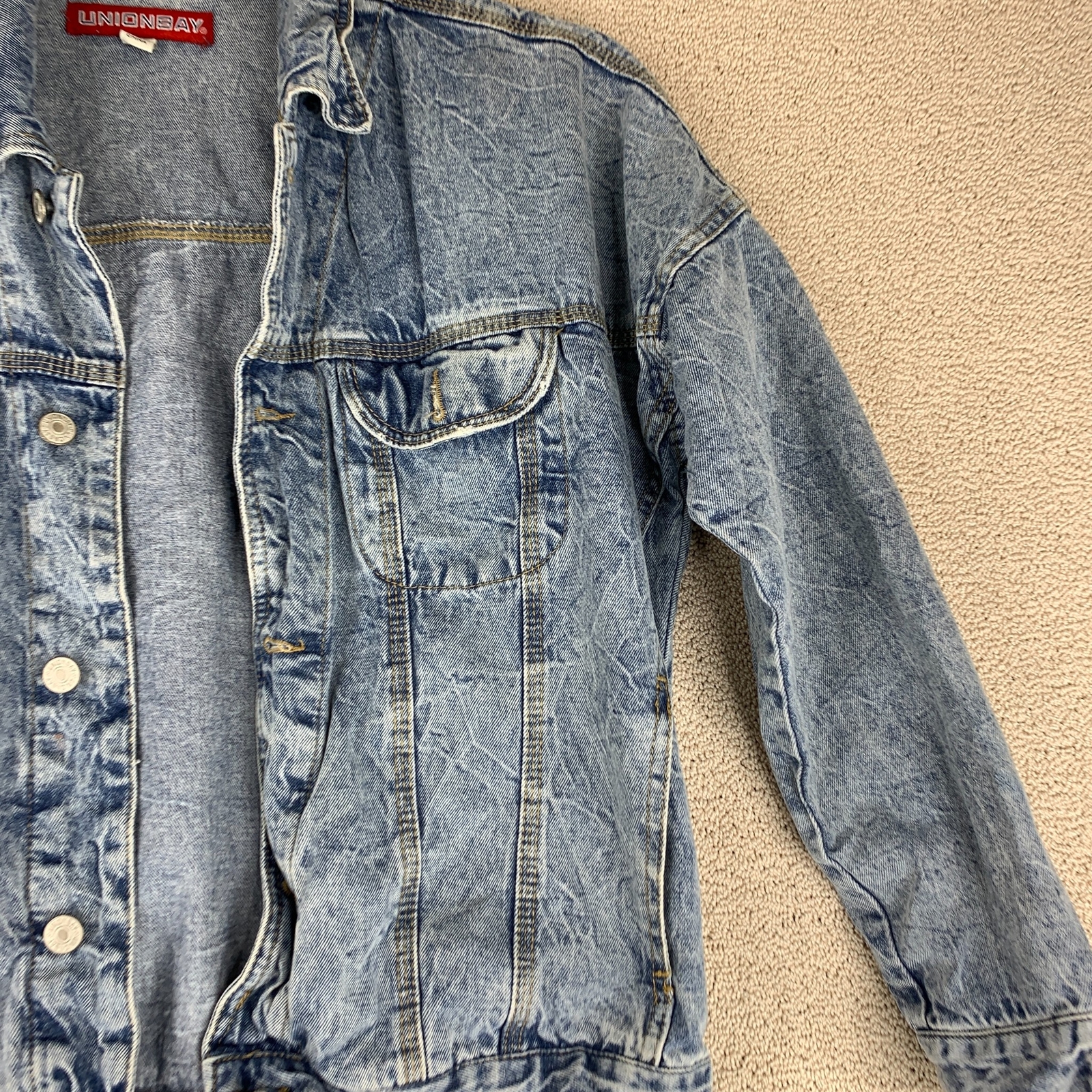 UNIONBAY Button Up Denim Jacket Women's Small Blue Ch… - Gem