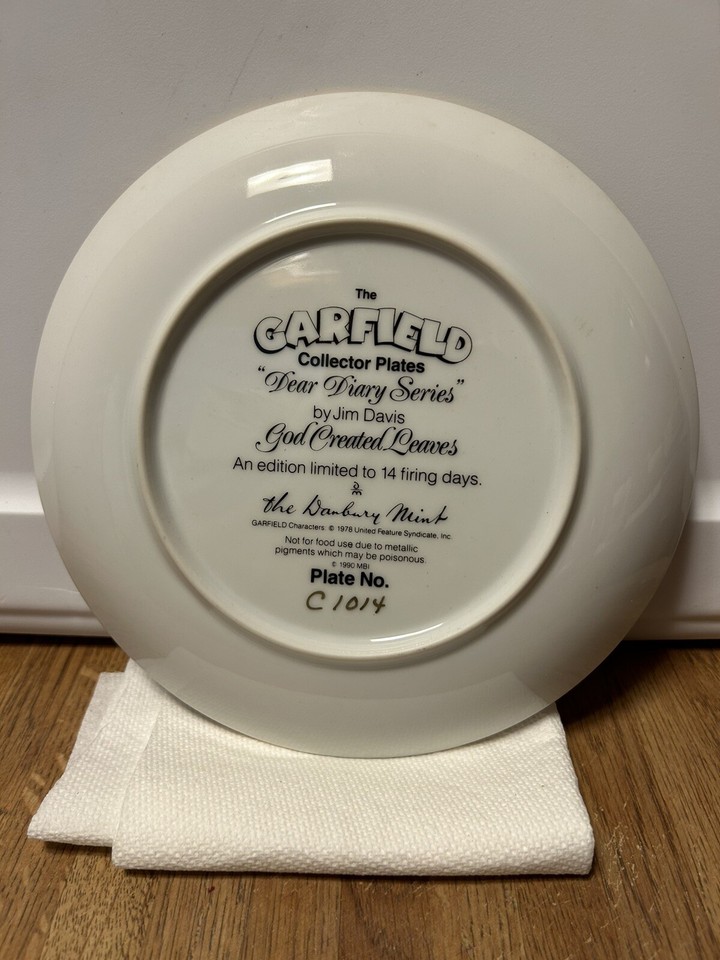 Danbury Mint Dear Diary Series "God Created Leaves" Garfield Collector ...