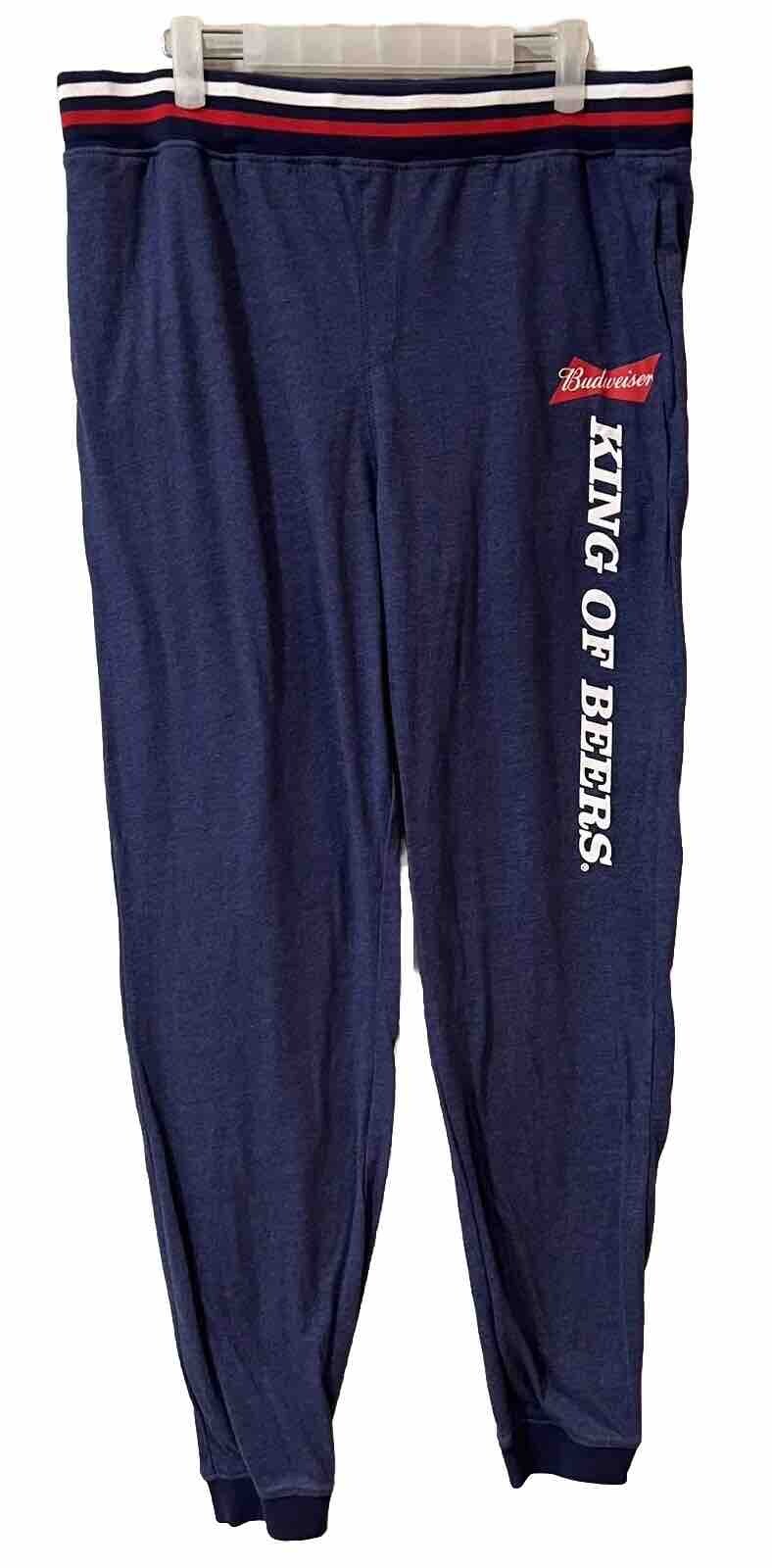 Budweiser Sleep Lounge Pants Mens 2XL Blue Red King of Beers Beer Dad ...