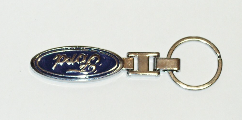 Ford Logo Keychain Blue Enameled Metal Fob Car Truck Advertisement Key ...
