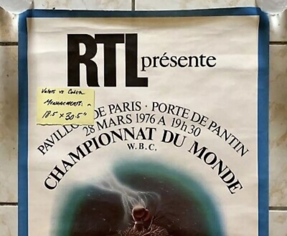 Vintage (1976) Boxing Poster Rodrigo Valdes vs Nessim Max Cohen • 18.5 ...