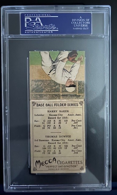 1911 T201 MECCA DOUBLE FOLDERS BAKER / DOWNIE (DOWNEY) PSA 4 | eBay