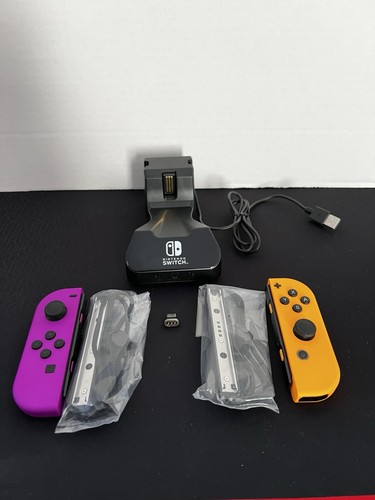 Nintendo Switch Purple And Orange Joycons And Charging Dock | eBay