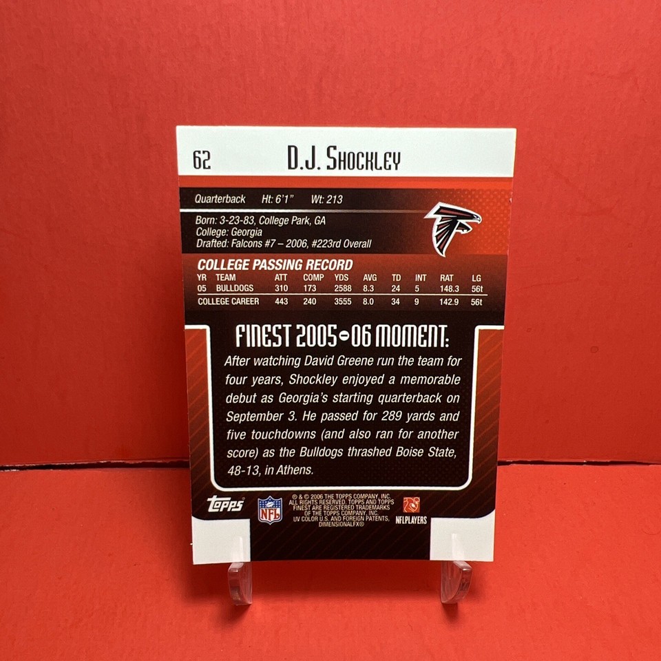 2006 Topps Finest D.J. Shockley #62 Rookie RC VG | eBay