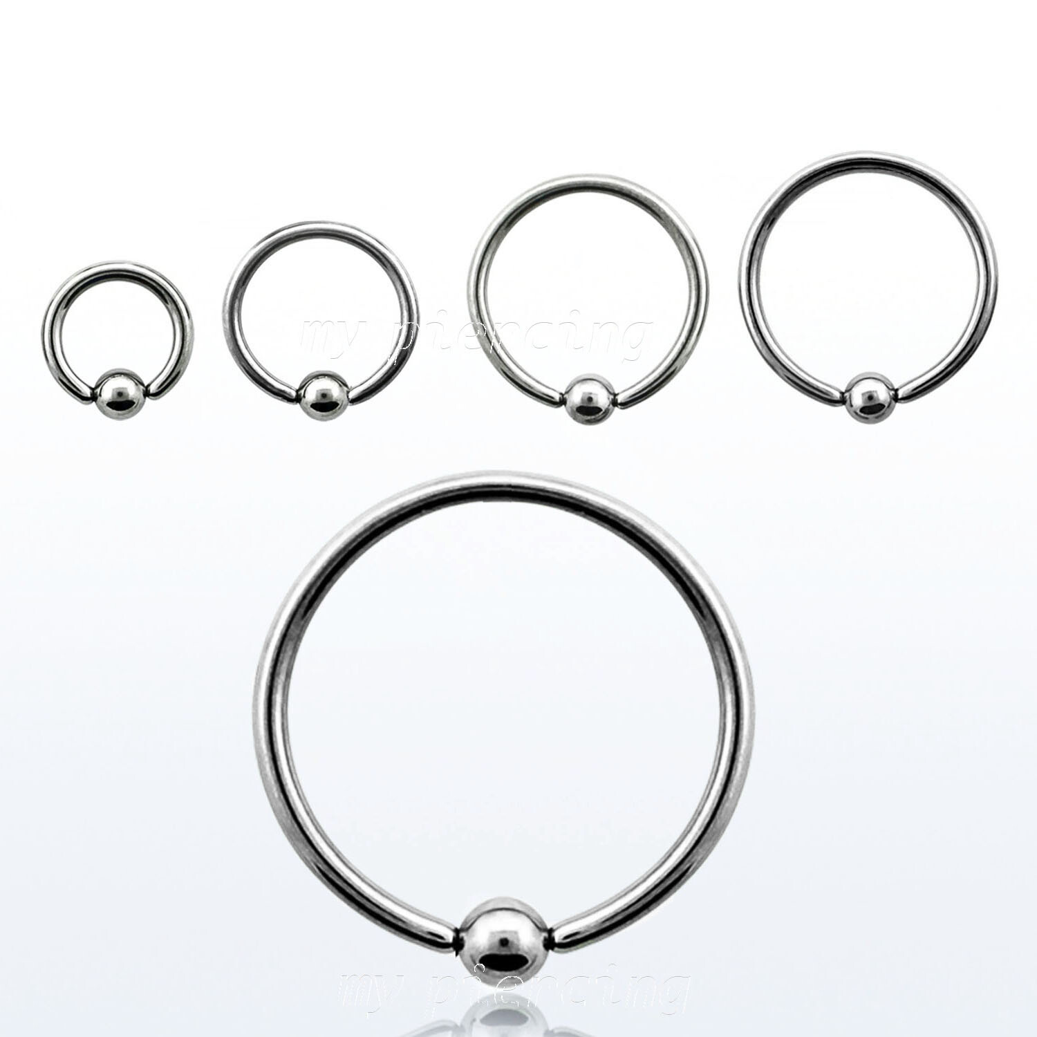 PAIR 18G Surgical Steel Captive Bead Ring Nose Hoop Earring Lip ...