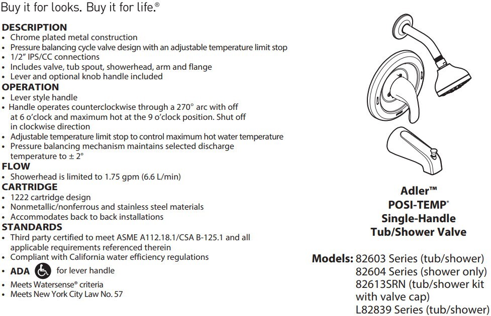 Moen 82603 Adler Tub Shower Faucet Package w Valve, 4-Spray Head, Spout ...