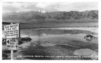 RPPC Bad Water DEATH VALLEY California Frashers Photo 1944 Vintage ...