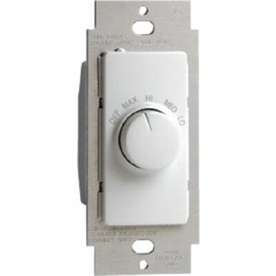 2-Leviton White 4-Speed Single Pl Rotary On/Off Fan Control Switch R24 ...
