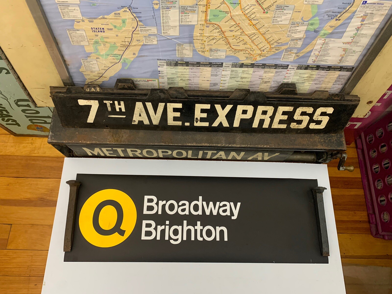NY NYC SUBWAY ROLL SIGN Q LINE BROADWAY BRIGHTON BEACH EXPRESS LOCAL ...