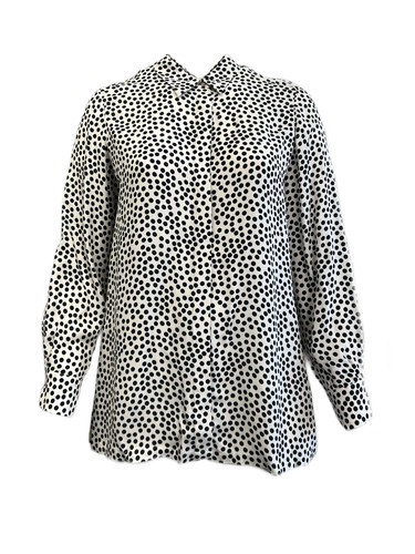 Marina Rinaldi Women's Nero Fare Polka Dot Viscose Shirt NWT | eBay