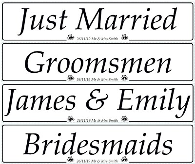 Just Married Personalised Wedding Car Number Show Plates Gift ...
