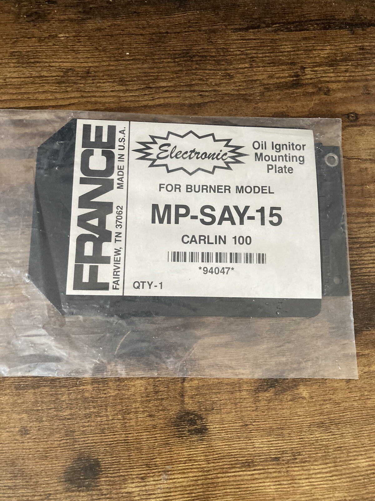 Oil Ignitor Mounting Plate FOR BURNER MODEL MP-SAY-15 CARLIN 100 *94047 ...