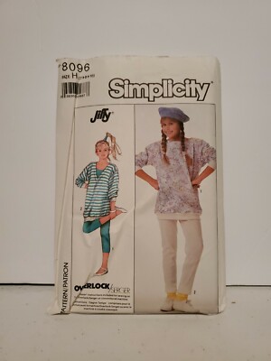 1986 VINTAGE SIMPLICITY GIRLS PANTS SHIRT PATTERN 8096 SIZE 7 8 10 | eBay