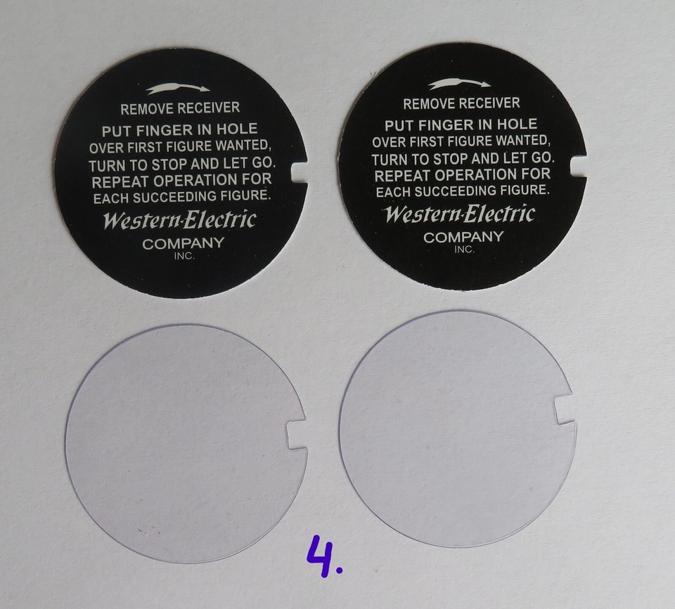 Western Electric telephone dial number cards and plastics | eBay